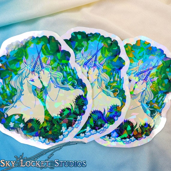 Jumbo 4.5 Inch TLU the Last Unicorn Pair Holographic Sticker | Etsy