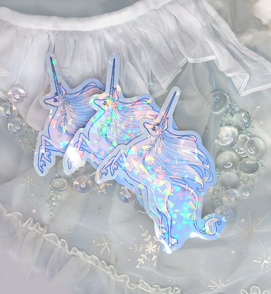 Large 4 Inch Unicorn Running Holographic Sticker Unicorns - Etsy