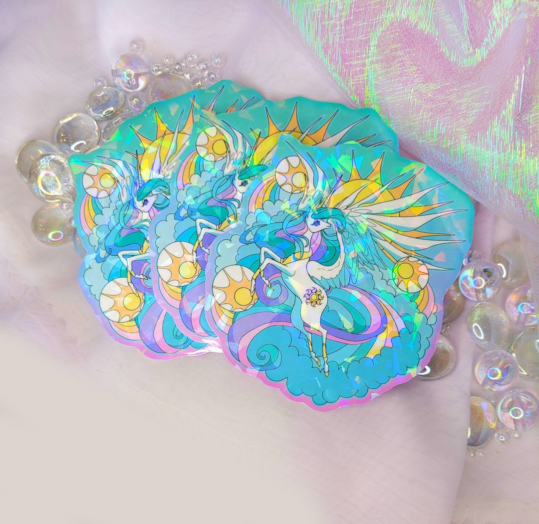 Jumbo 4 Inch Pony Sun Princess Holographic Rainbow Vinyl Sticker - Etsy