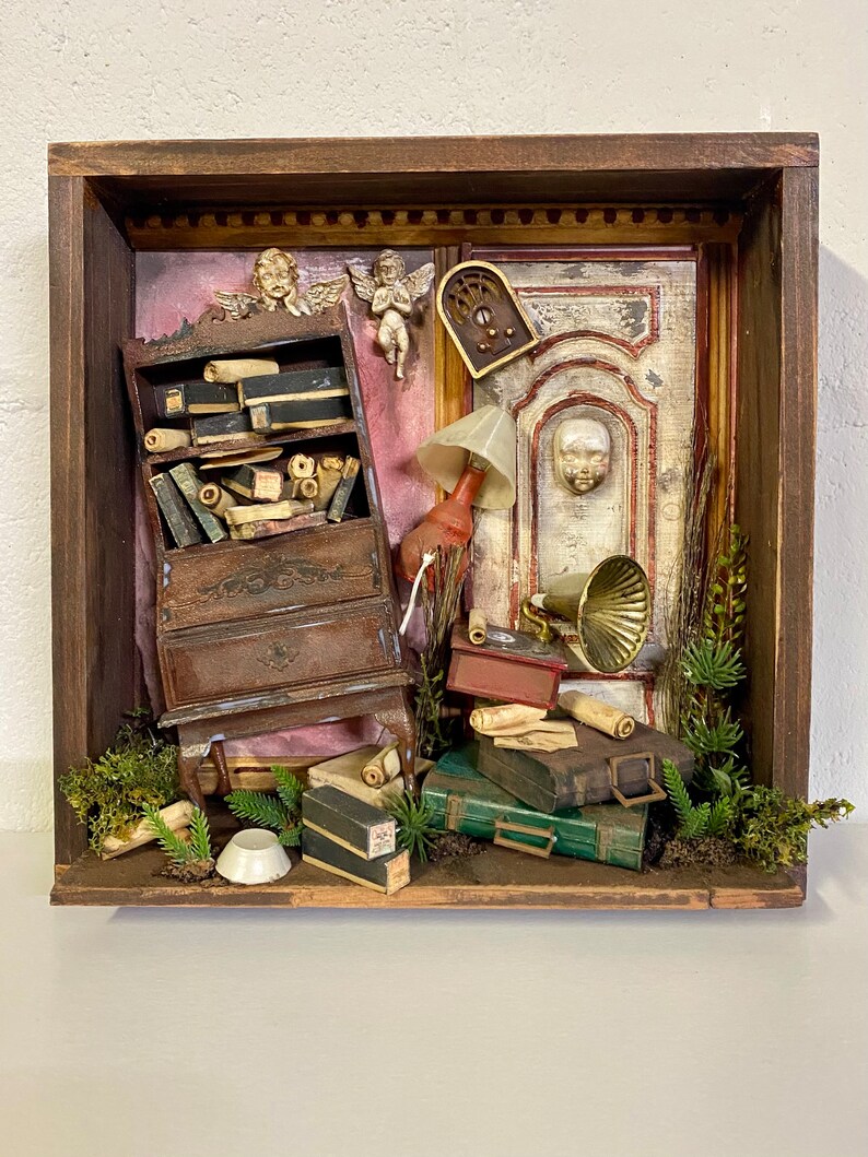 Miniature Artwork Shadow Box Diorama Torn Up Room Etsy Canada 7343