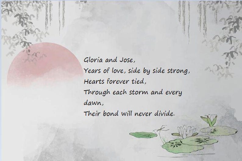 Custom Personalized Tanka Poem | Unique Japanese Poetry for Gifts ...