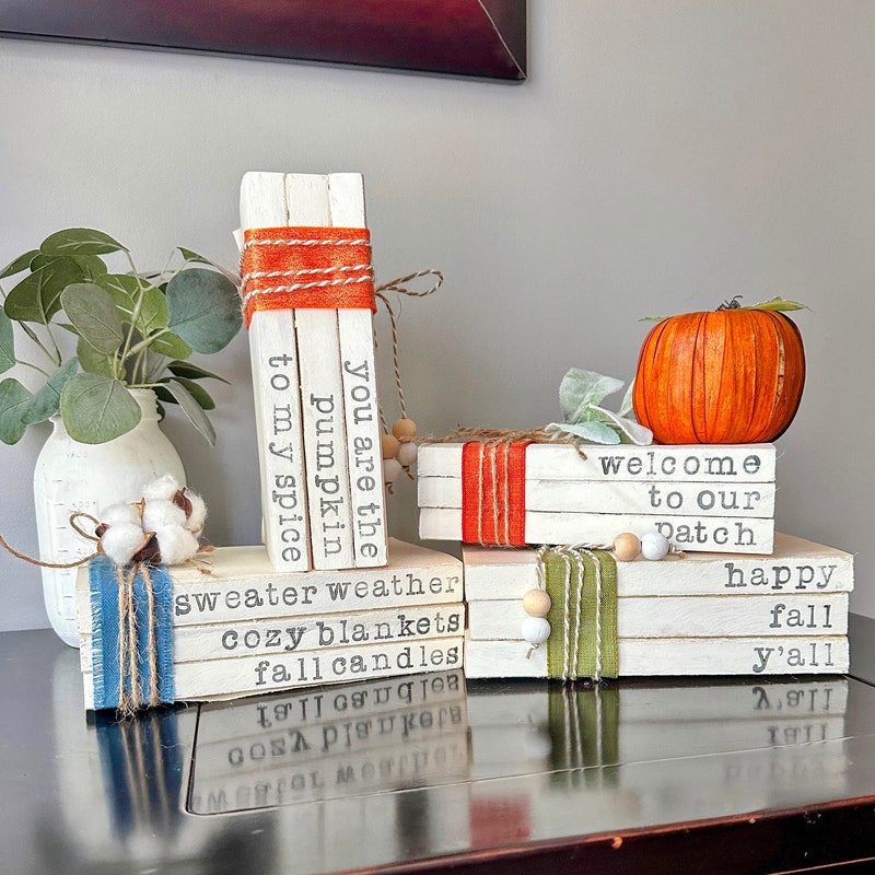 Stamped Book Stack - Etsy