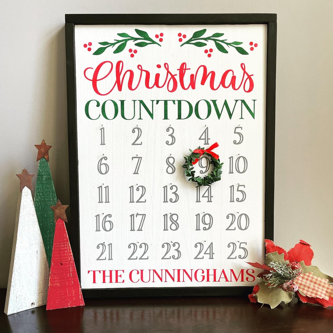 Christmas Countdown | Framed Countdown Sign | Christmas Decor ...