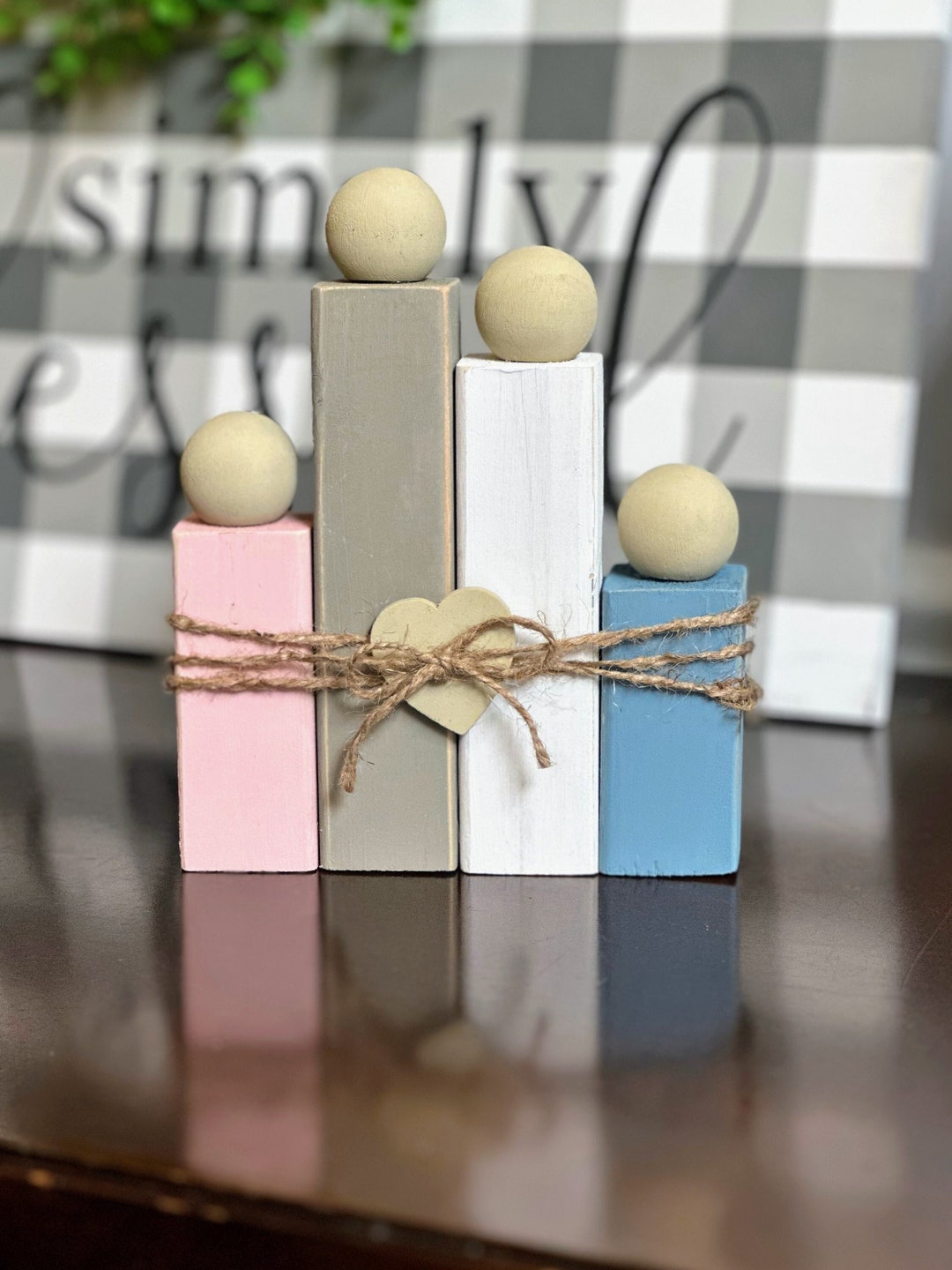 Custom Wood Block Family | Wood Block People | Handmade Wood Family ...