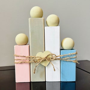 Custom Wood Block Family | Wood Block People | Handmade Wood Family ...