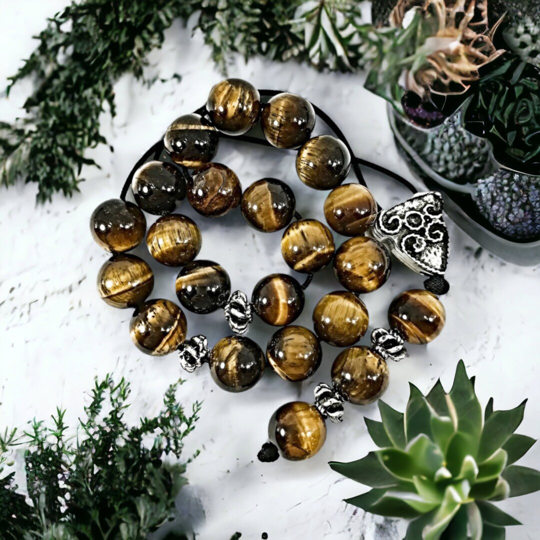 Tiger's Eye Komboloi: Greek Worry Beads With Silver Details - Etsy
