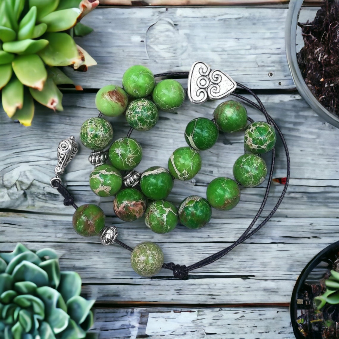 Green Jasper Komboloi: Greek Worry Beads, Stress Relief Fidget - Etsy