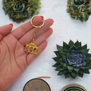 Greek Temple Keychain: Archaeological Keyring, Protective Amulet - Etsy