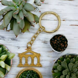 Greek Temple Keychain: Archaeological Keyring, Protective Amulet - Etsy