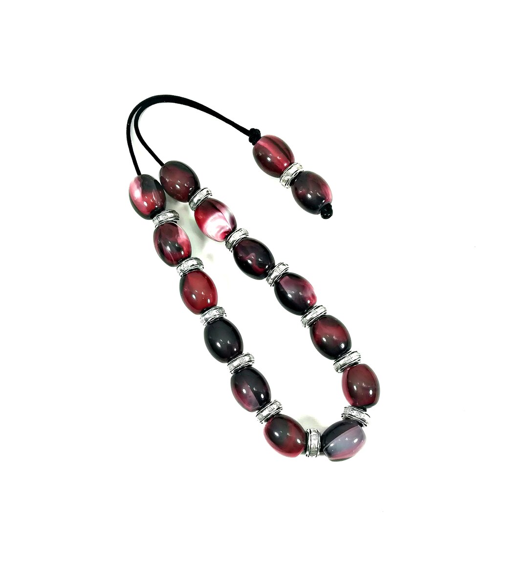 Red Marble Color Komboloi Worry Beads: Greek Stress Relief Fidget Toy ...
