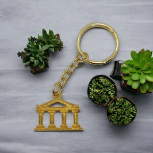 Greek Temple Keychain: Archaeological Keyring, Protective Amulet - Etsy
