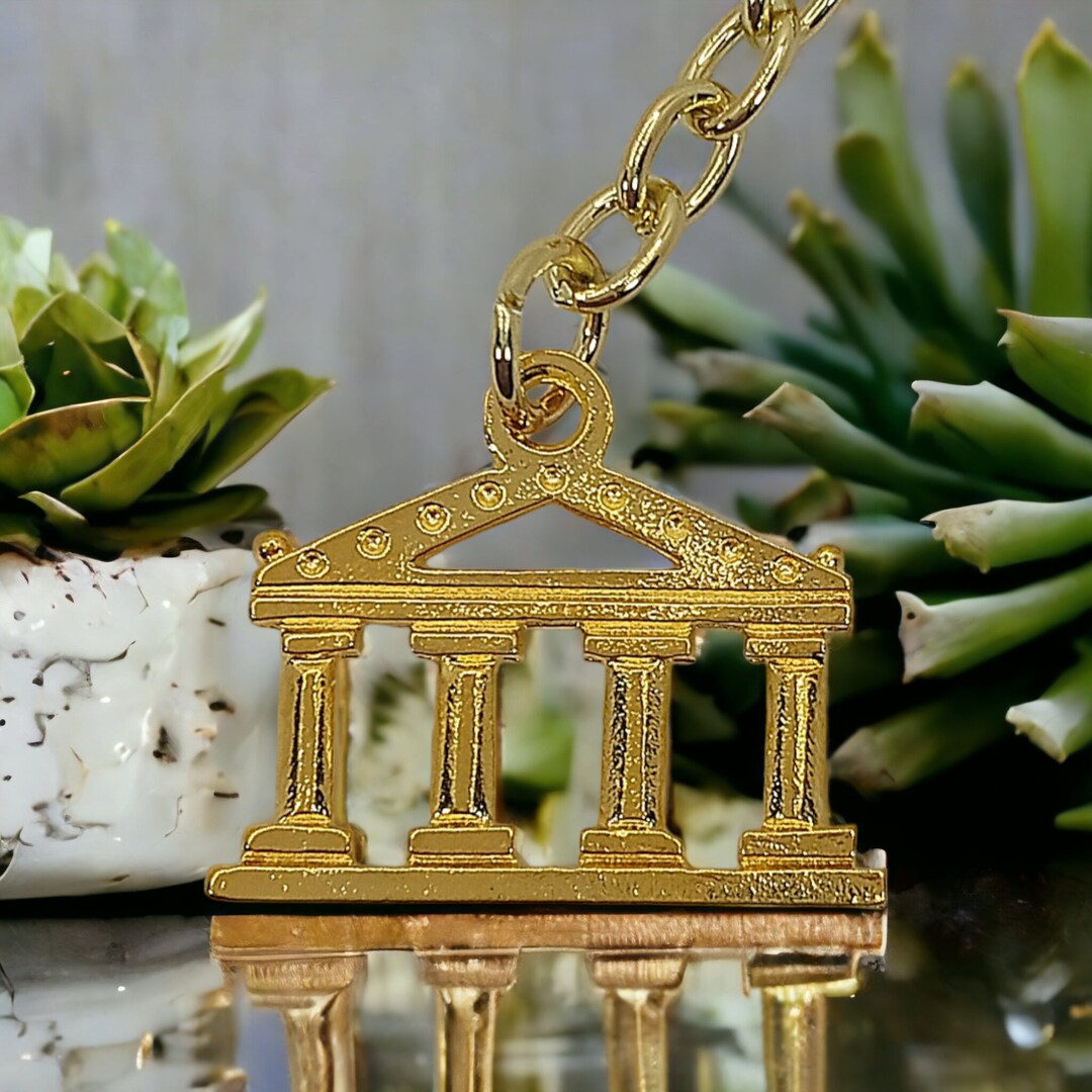 Greek Temple Keychain: Archaeological Keyring, Protective Amulet - Etsy