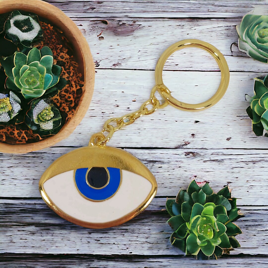 Evil Eye Keychain: Greek Mati Amulet, Protective Charm - Etsy