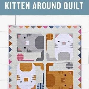 Pen Paper Kitten Around Quilt Pattern Finished Size: 48.5x48.5 optional Fineline Glue Tips Set ...
