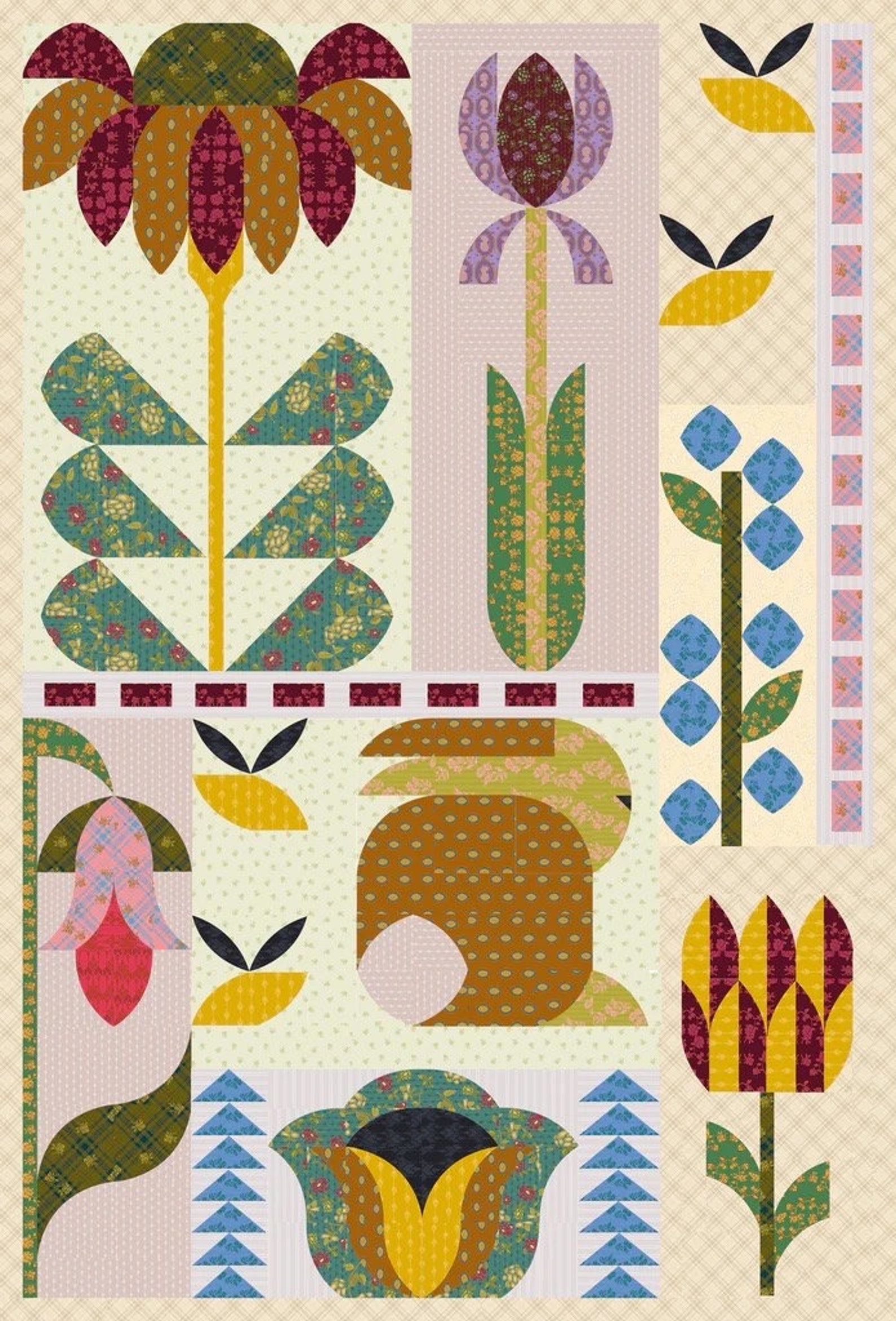 Sew Kind of Wonderful Floral Felicity Quilt Pattern Finished Size: 80 ...