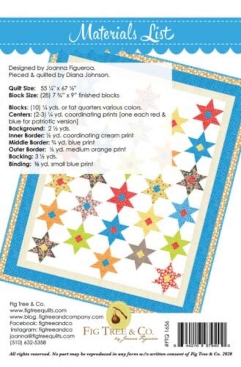 Fig Tree & Co Estrellas Quilt Pattern Finished Size: - Etsy