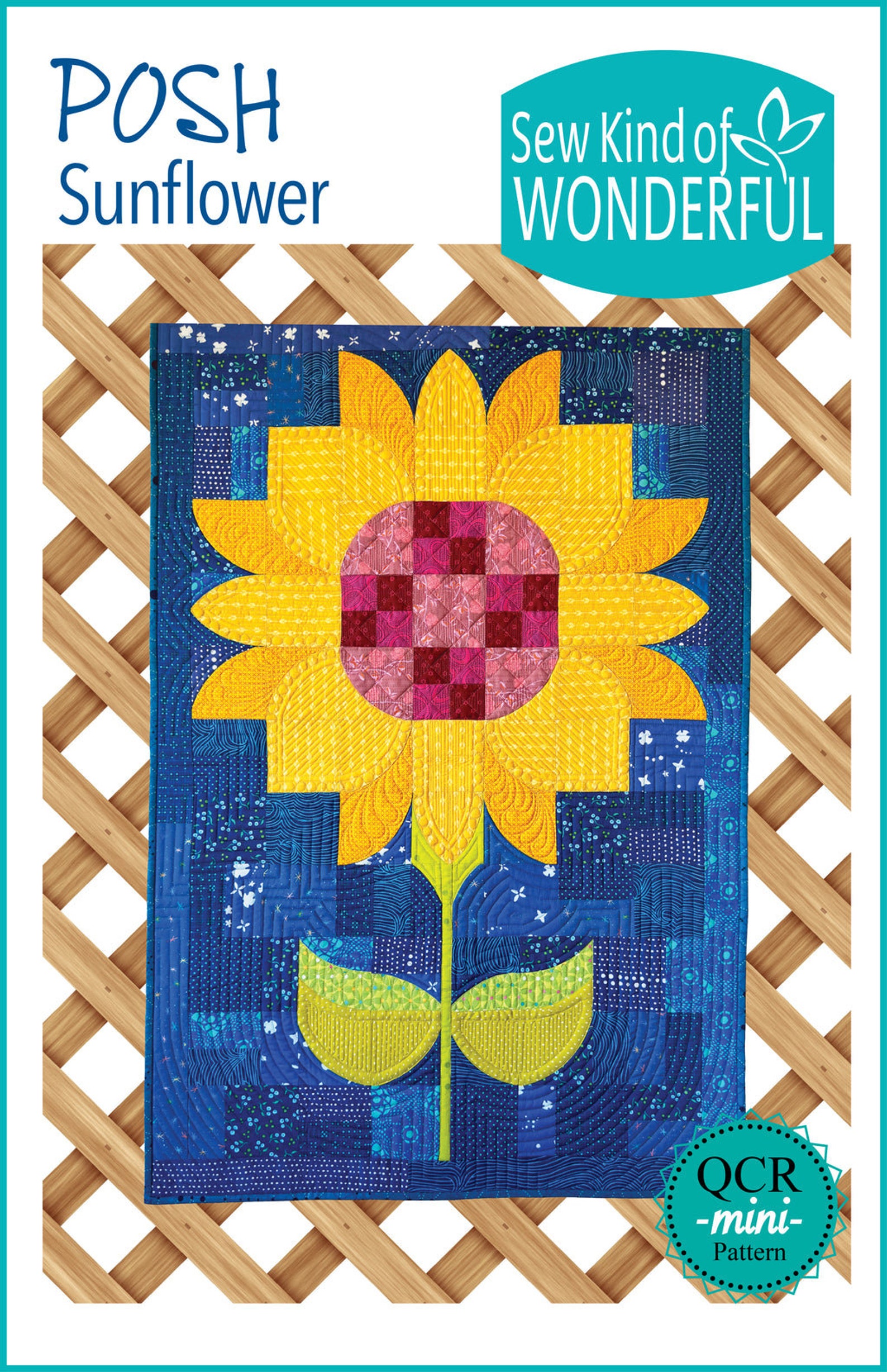 Sew Kind of Wonderful Posh Sunflower Quilt Pattern #476 Finished Size ...