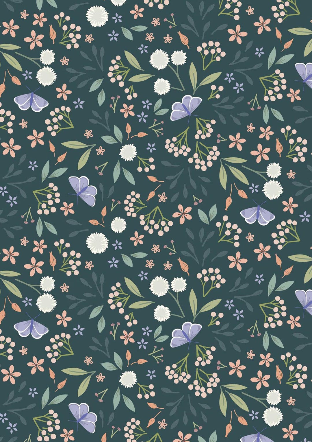 END OF BOLT 13" Lewis & Irene Sky Garden Fabric Collection Floral ...