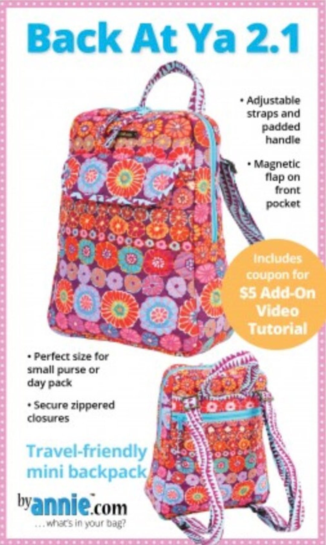 Byannie Back at Ya 2.1 Backpack Pattern (14 Colors of 18"x54" Mesh ...