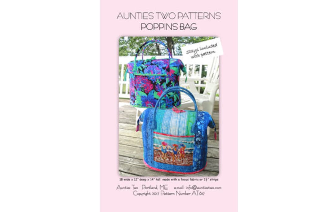 Aunties Two Poppins Bag Pattern - Etsy