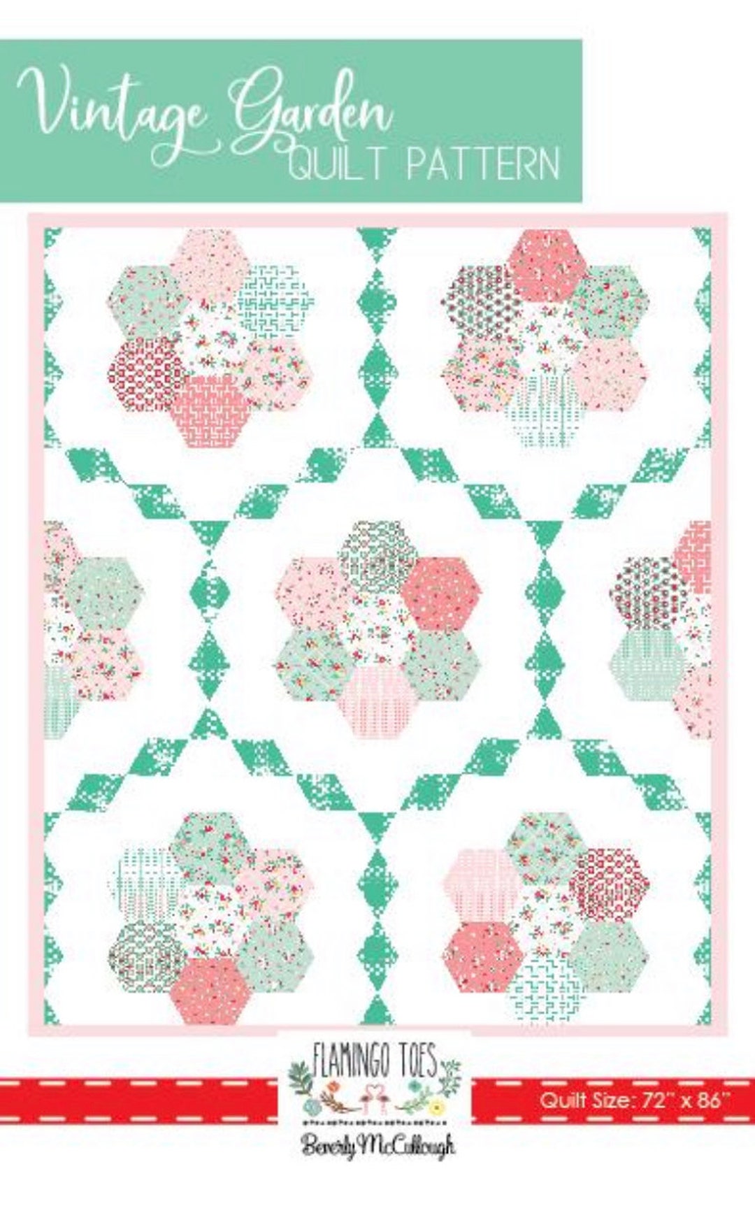 Flamingo Toes Vintage Garden Quilt Pattern Finished Size: 72"x86" - Etsy