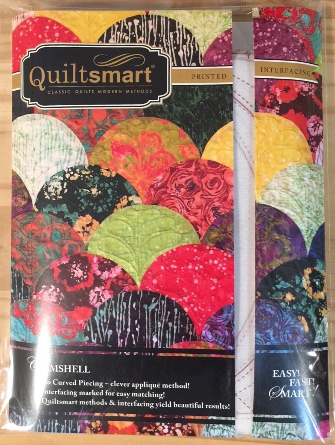 Quiltsmart Clamshell Quilt Printed Interfacing Pack (3 Size Variations ...
