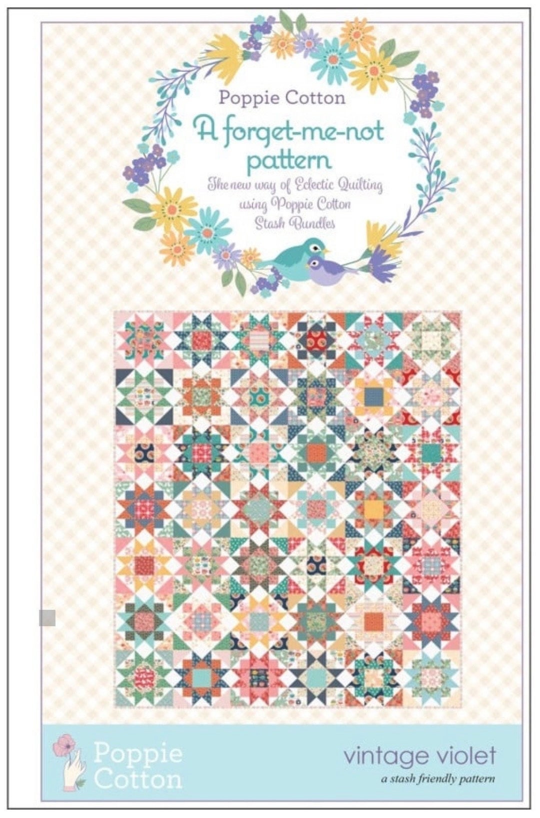 Poppie Cotton Vintage Violet Quilt Pattern Finished Size: 72"x84" - Etsy