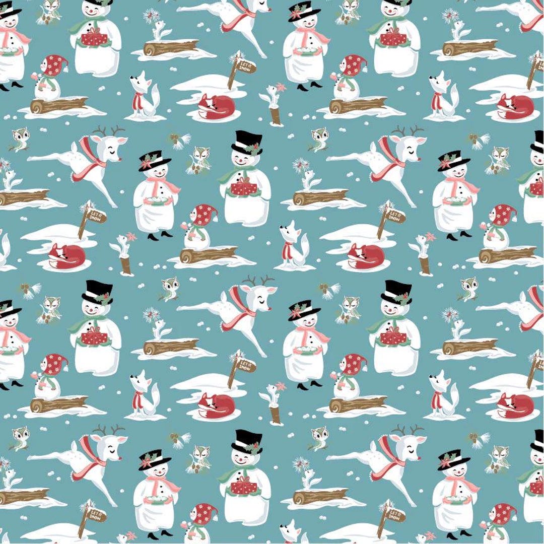 Poppie Cotton Frost & Flurry Fabric Collection Mr and Mrs Flurry on ...