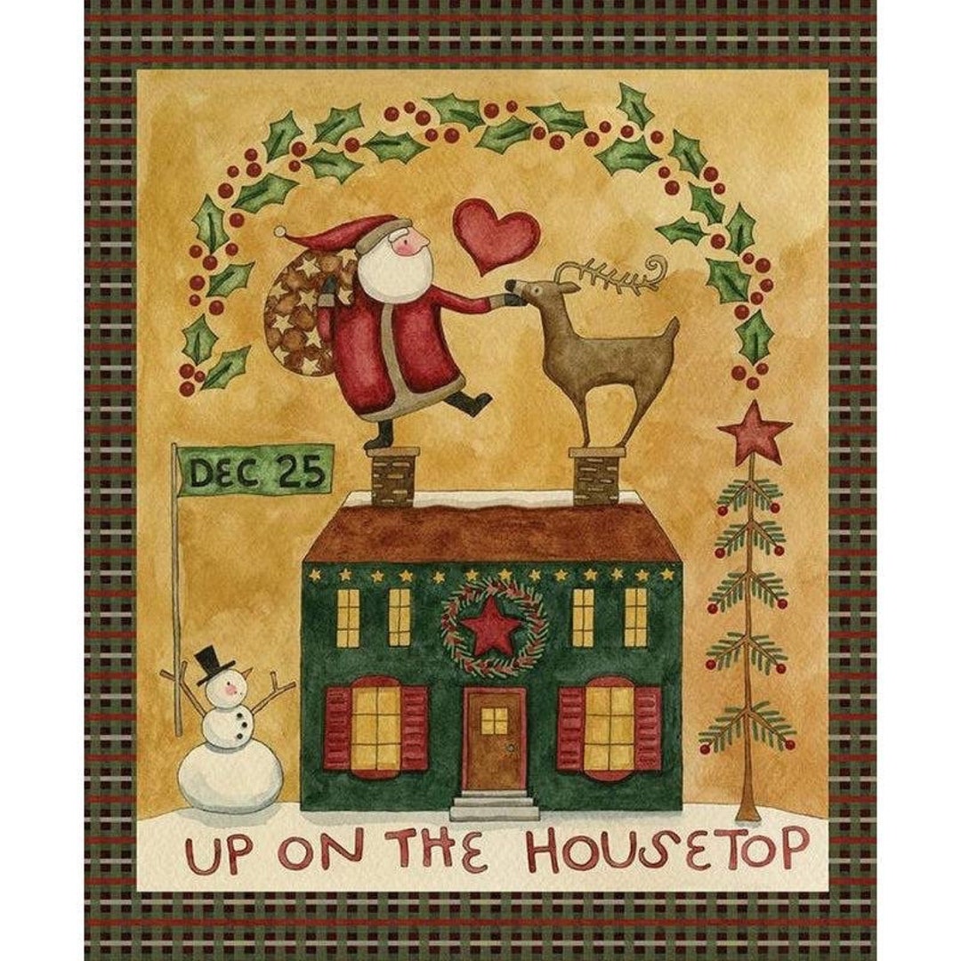 LAST RESTOCK!! Riley Blake up on the Housetop Panel Quilt Kit Featuring ...