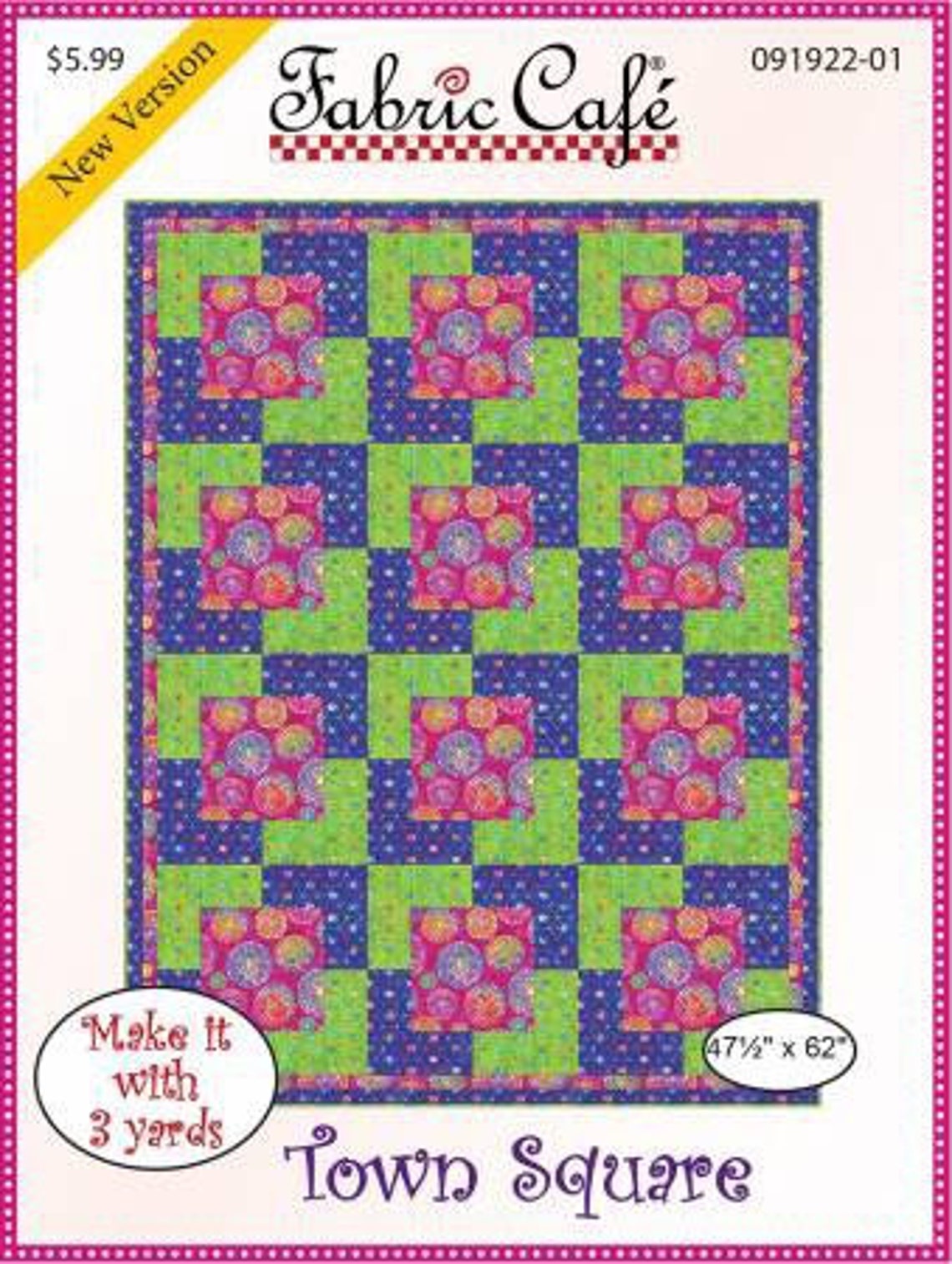 Fabric Cafe Town Square Quilt Pattern - Uses Only 3 Yards of Fabric ...