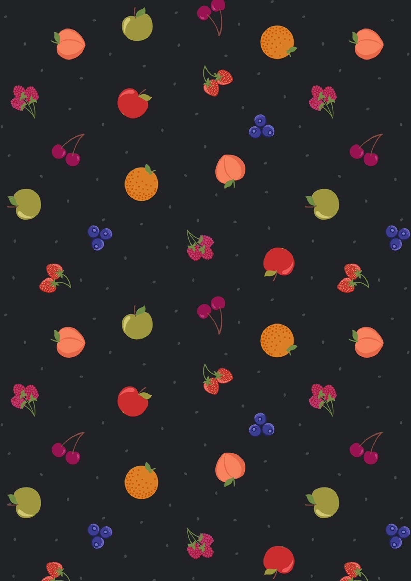 Lewis & Irene Small Things Sweet Fabric Collection Fruit on Black ...