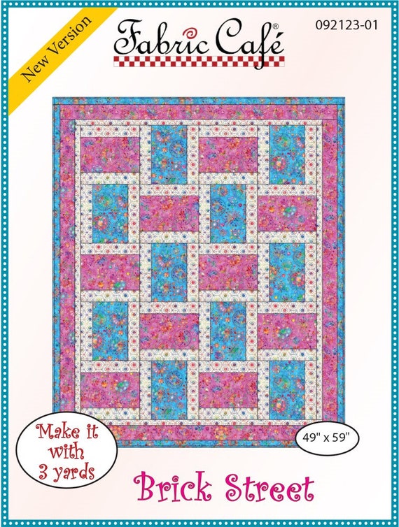 Fabric Cafe Brick Street Quilt Pattern uses Only 3YDS of - Etsy