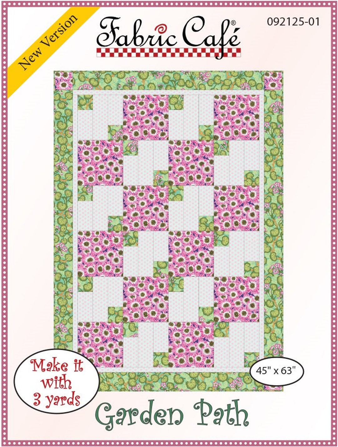 Fabric Cafe Garden Path Quilt Pattern (uses Only 3YDS of Fabric ...