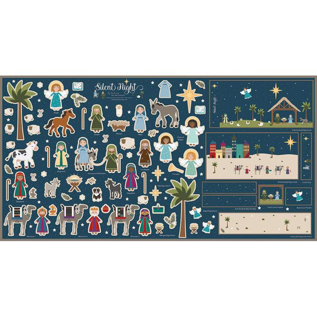 Riley Blake Silent Night Fabric Collection Felt Nativity Doll & Bag ...