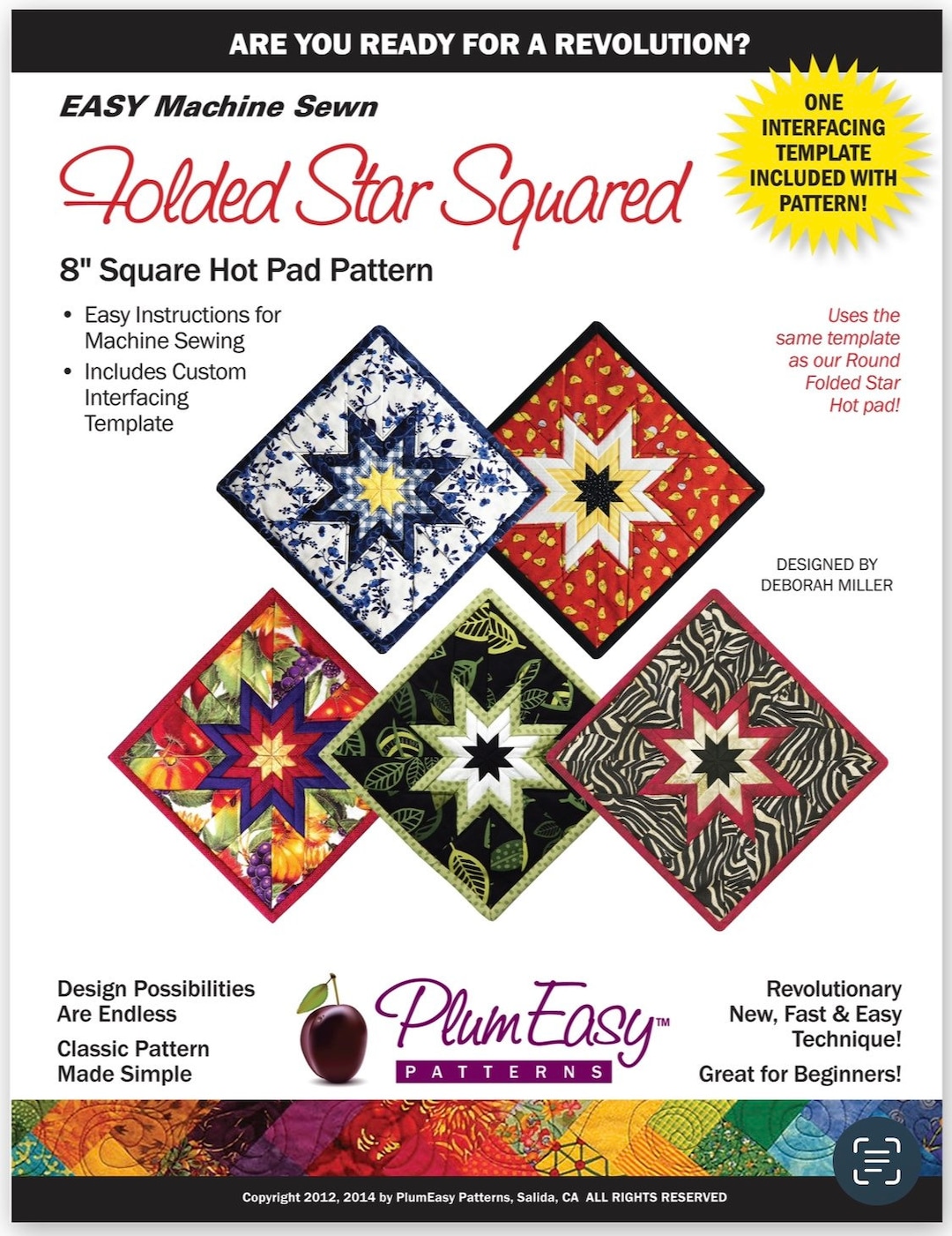 Plum Easy Patterns Folded Star Squared Hot Pad Pattern Finished Size: 8" - Etsy