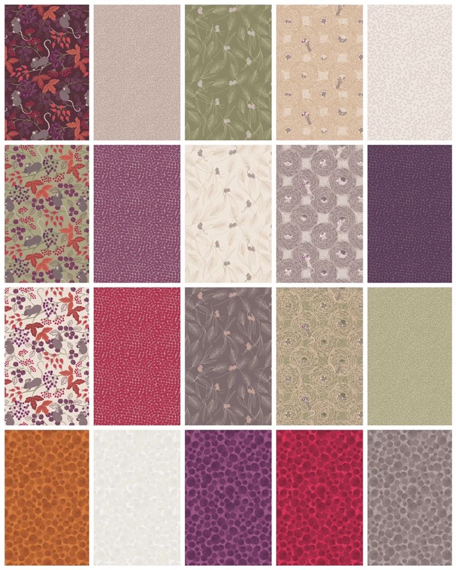 Lewis & Irene Autumn Fields Reloved Fabric Collection Red Berries ...