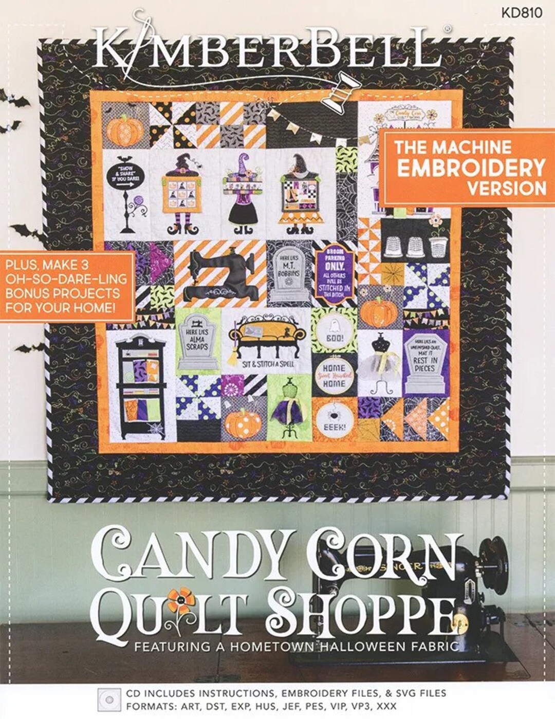 RETIRED!! Kimberbell Candy Corn Quilt Shop Collection (optional Machine ...