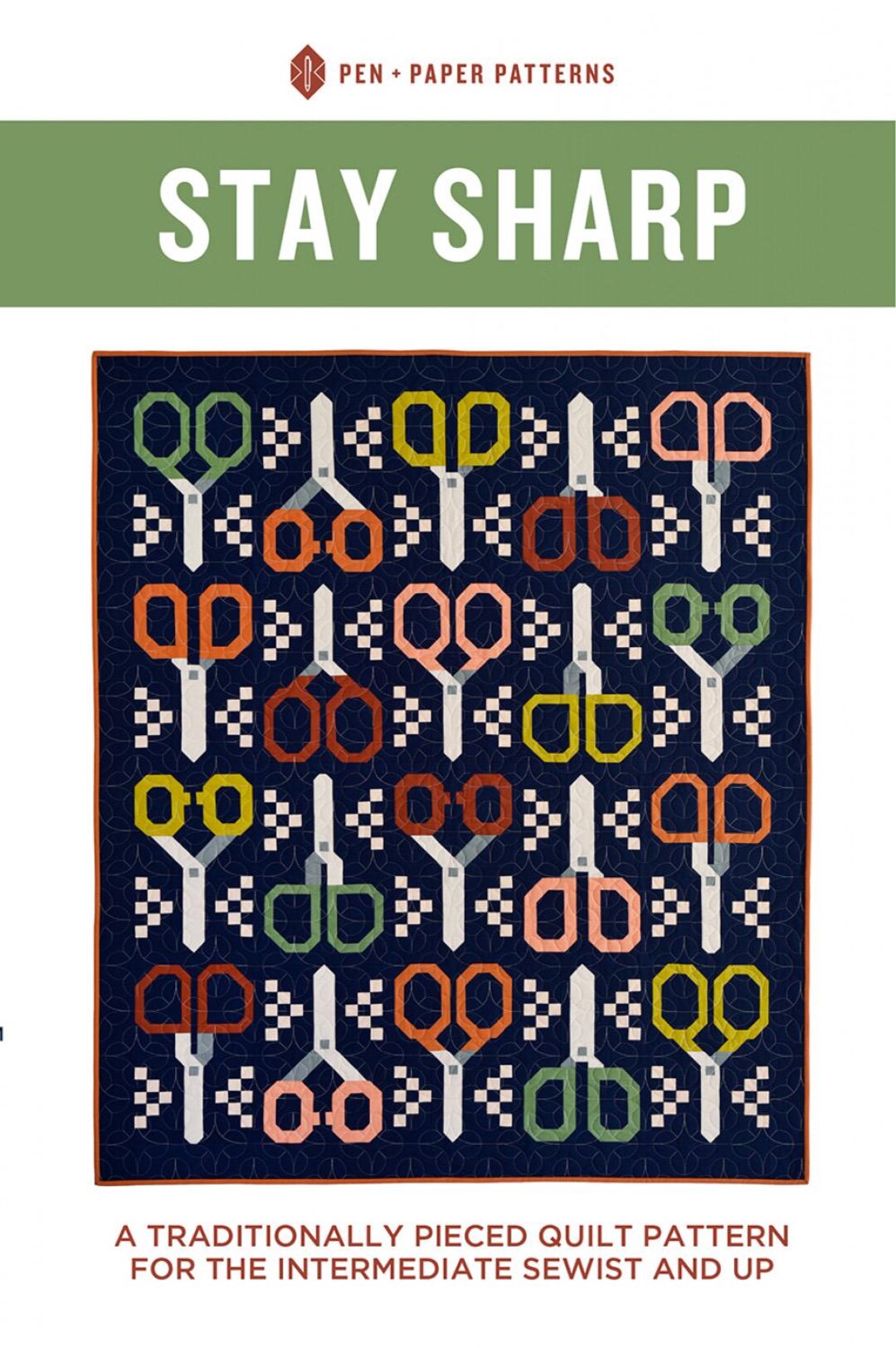 Pen + Paper Patterns Stay Sharp Quilt Pattern Finished Size: 58"x67.5 ...