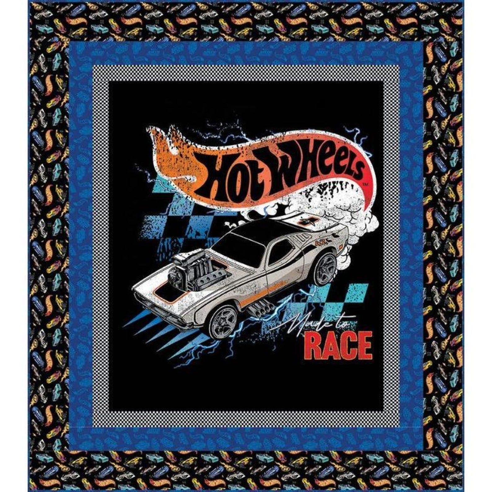 Riley Blake Made to Race Panel Quilt Kit Featuring Hot Wheels Fabric ...