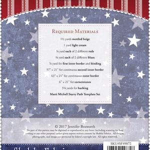 Shabby Fabrics Patriotic Starry Path Quilt Pattern Finished Size: 55 ...