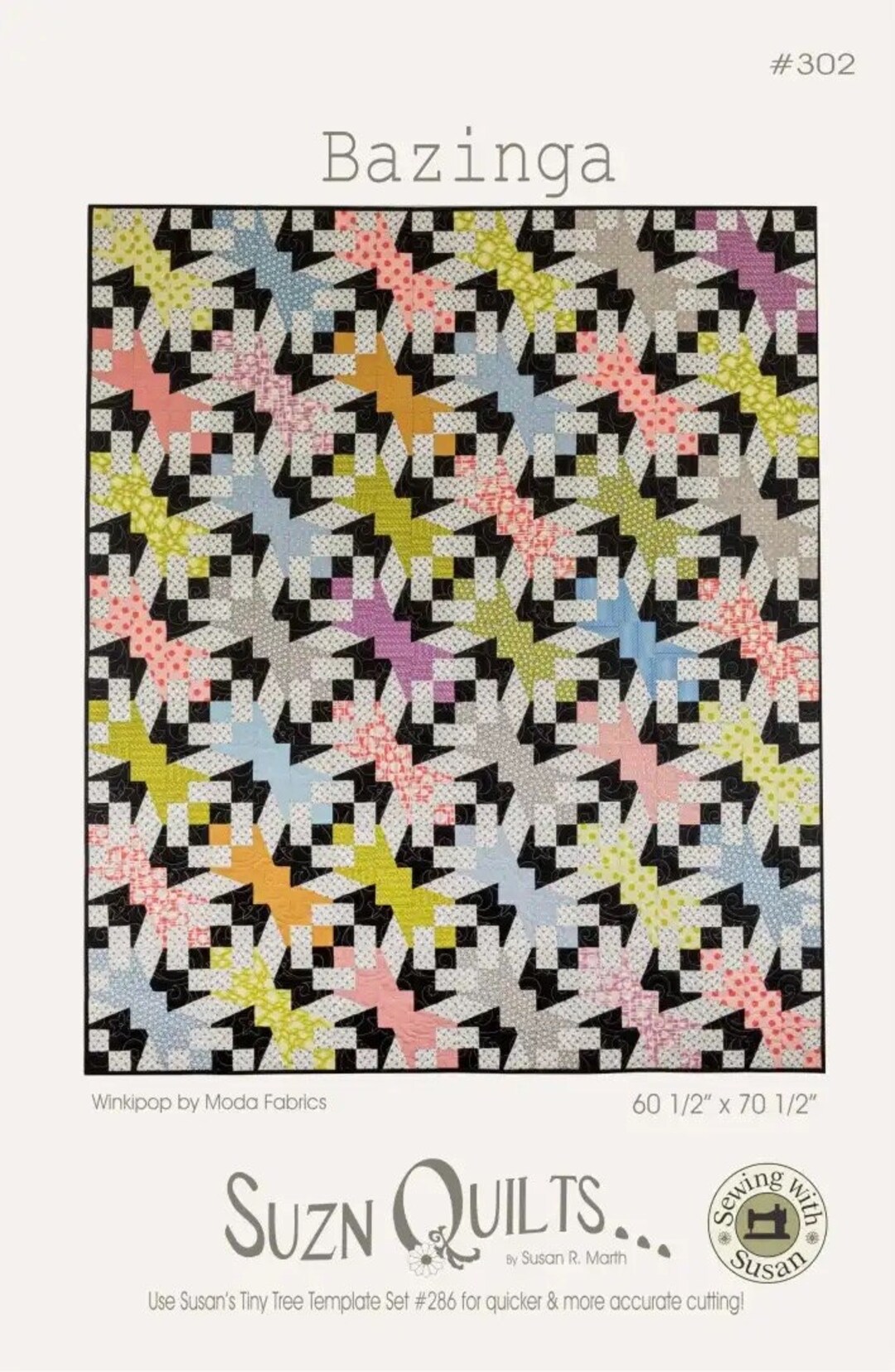 Suzn Quilts Bazinga Quilt Pattern Finished Size: 60.5"x70.5" - Etsy