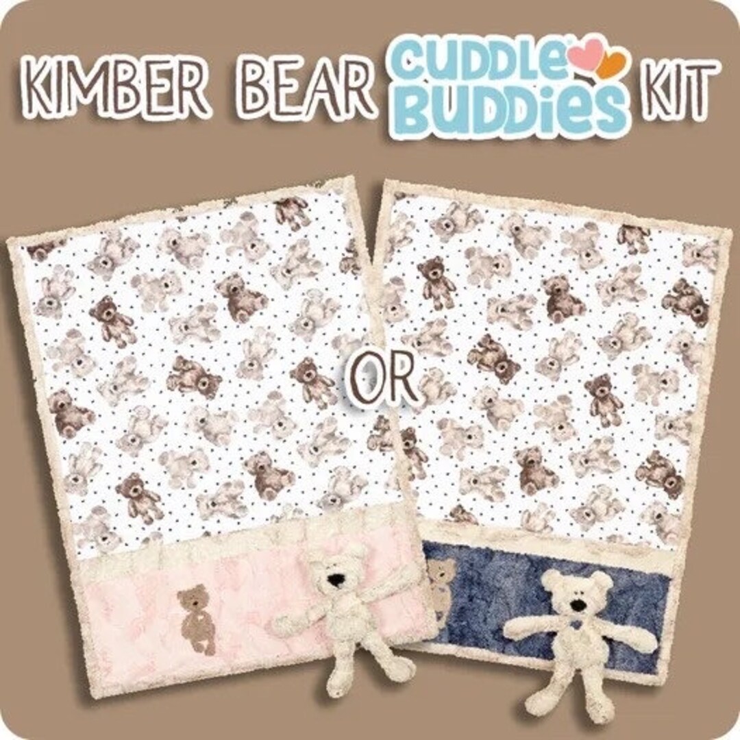 Shannon Fabrics Kimberbell Cuddle Buddies Kimber Bear Cuddle Minky Kit Finished Size: Blanket 43 ...