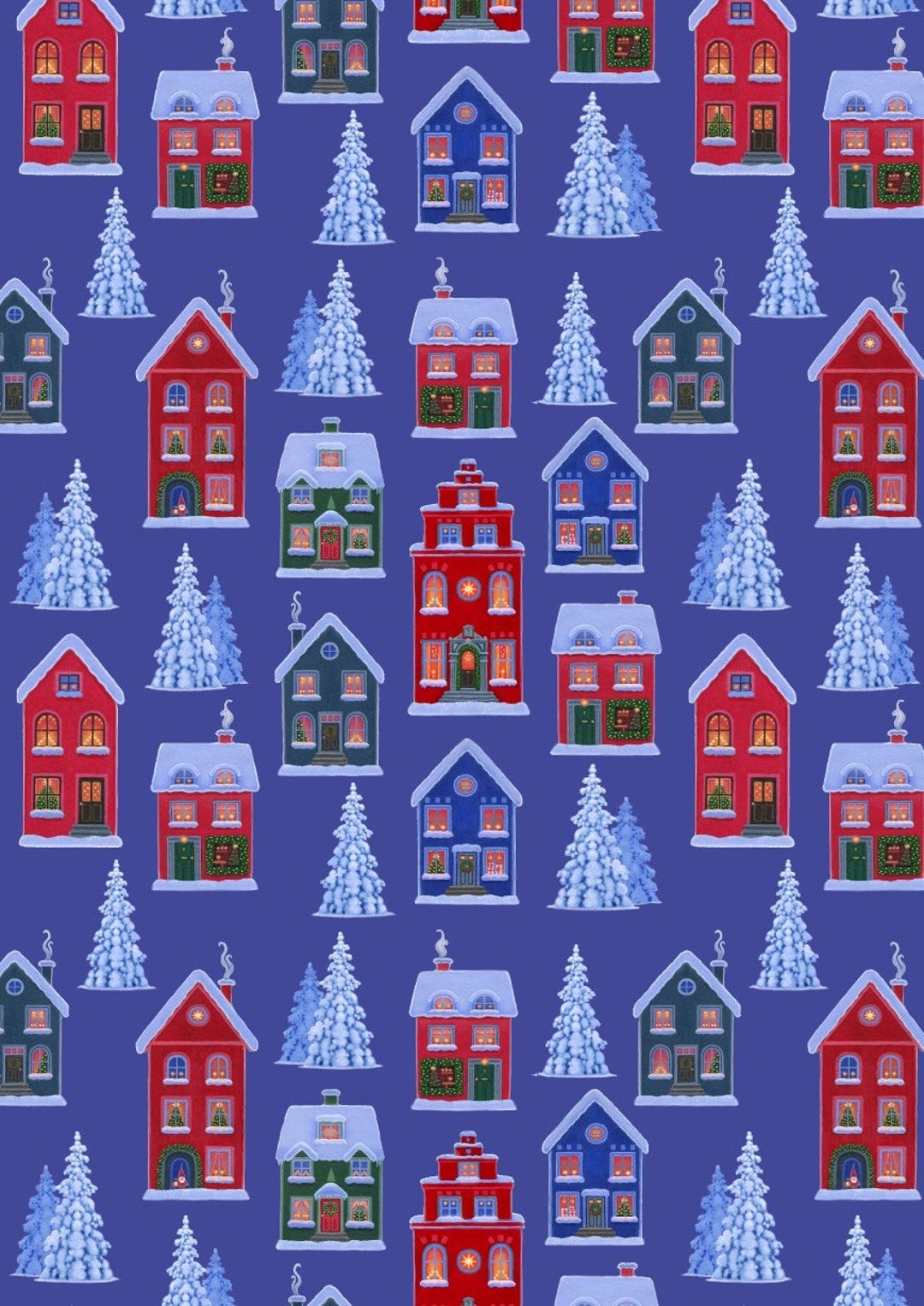 LAST BOLT! Lewis & Irene Digital Print Tomten's Village Fabric ...