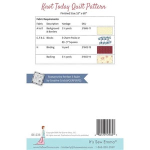 It’s Sew Emma Knot Today Quilt Pattern Finished Size: 53”x68” - Etsy