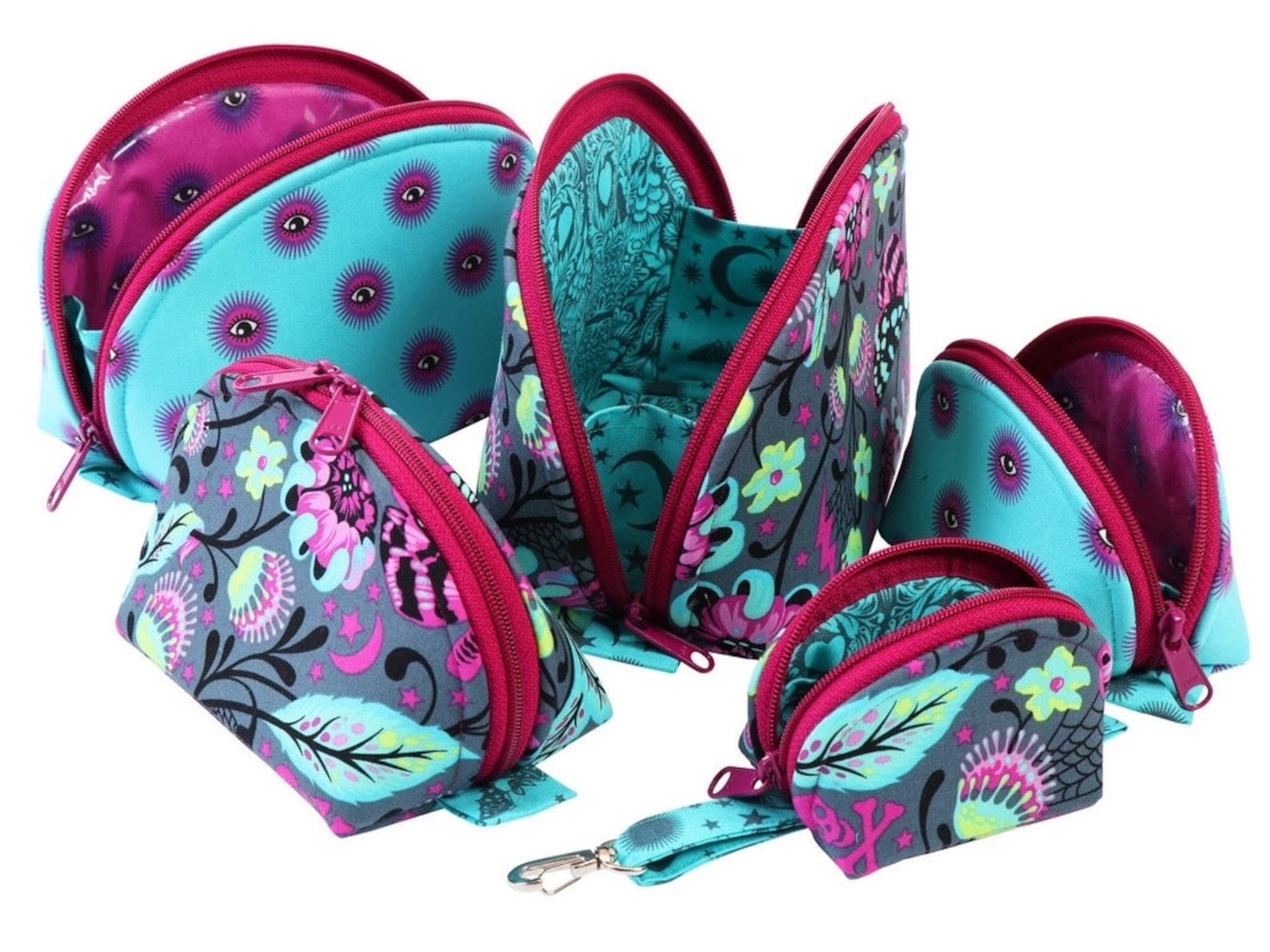 Byannie Clam up Zippered Pouches Bag Pattern - 5 Size Variations per ...