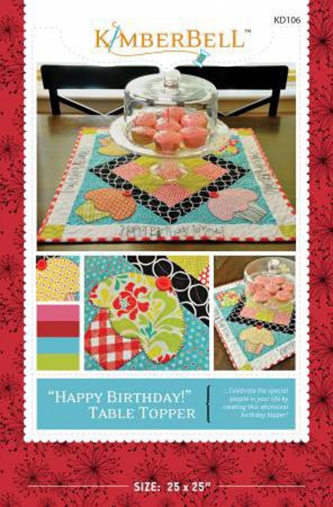 Kimberbell happy Birthday Table Topper Pattern Finished Size: 25x25 - Etsy