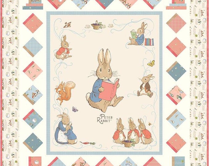 Peter Rabbit Patchwork Baby Quilt/peter Rabbit in Flower Field/53x36 ...