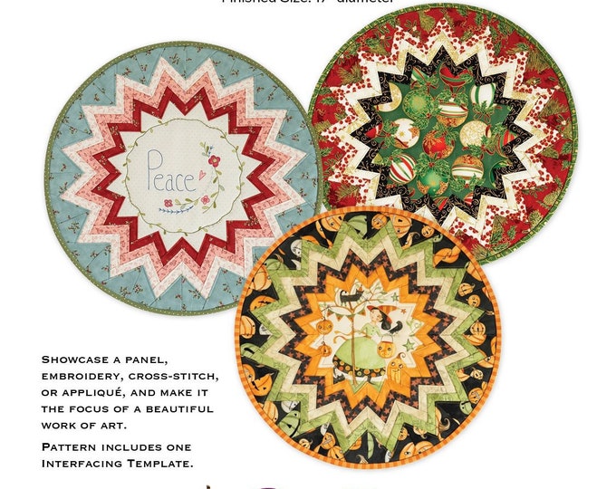 Plum Easy Patterns Point of View Folded Star Table Topper Finished Size ...