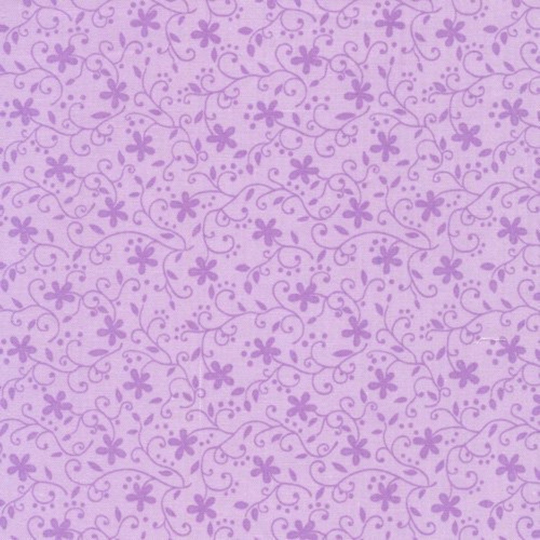 Fabri Quilt Church Kitchen Ladies Fabric Collection Flowers on Purple ...