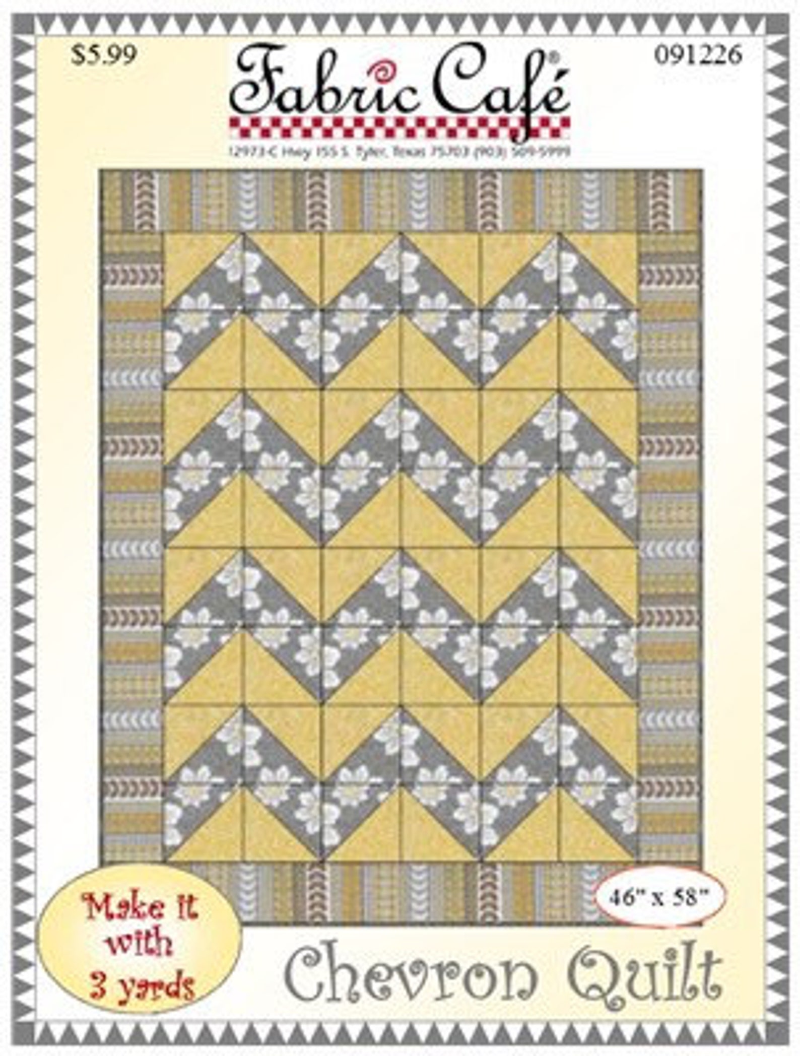 Fabric Cafe Chevron Quilt Pattern uses Only 3YDS of Fabric | Etsy